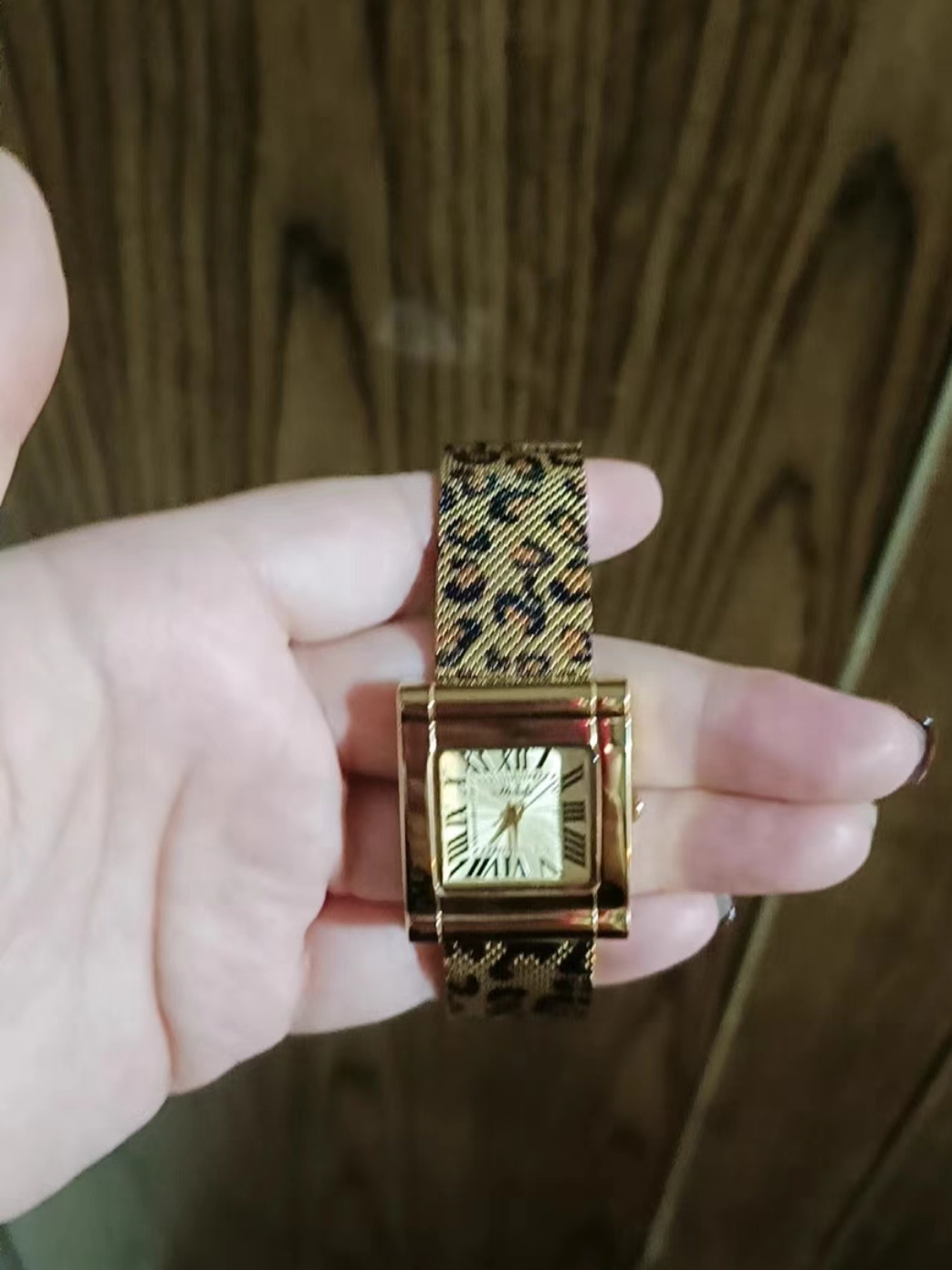 Dainty Gold Wild Leopard Print Square Women's Watch - WatchwithSun ...