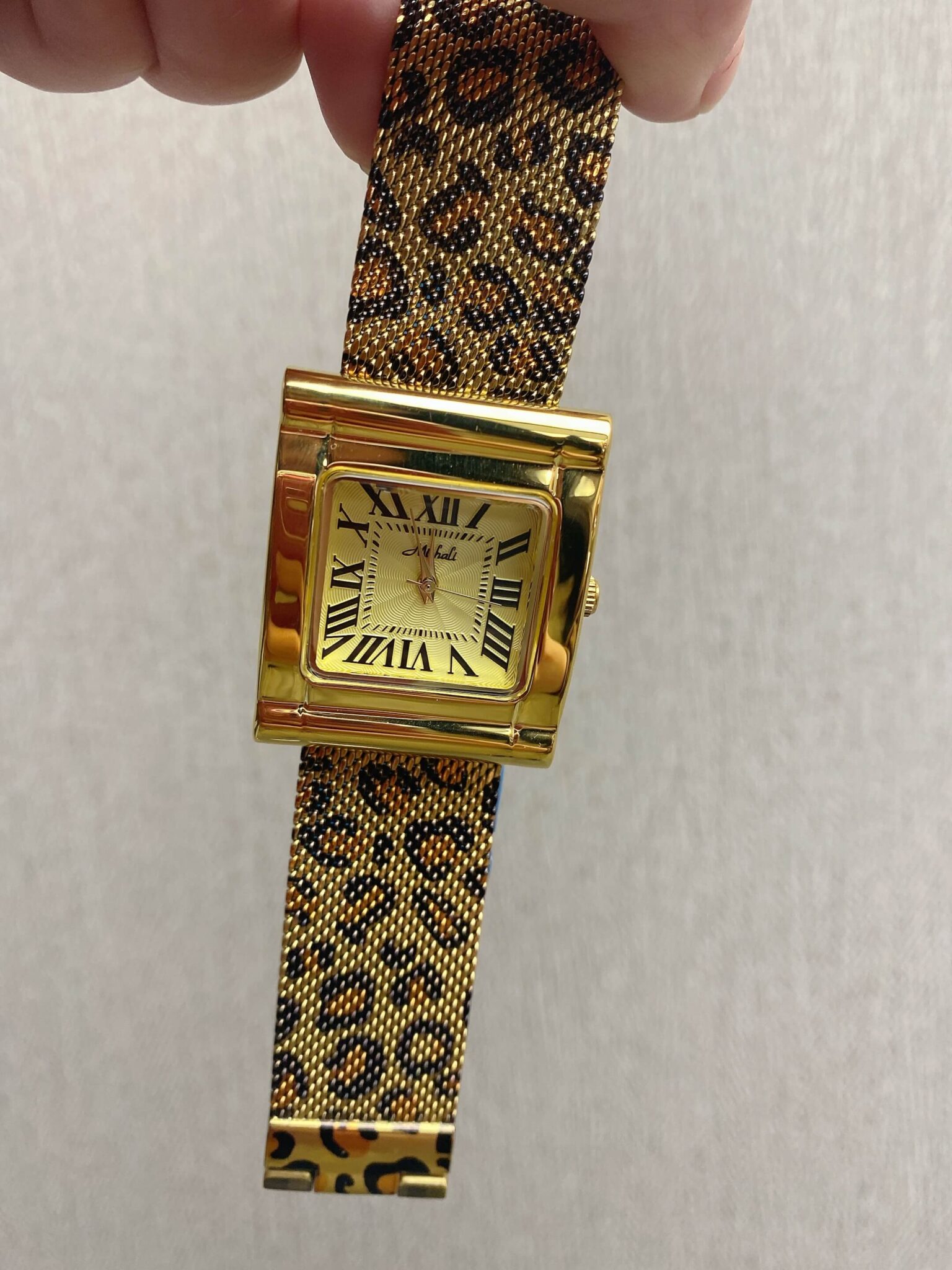 Dainty Gold Wild Leopard Print Square Women's Watch - WatchwithSun ...