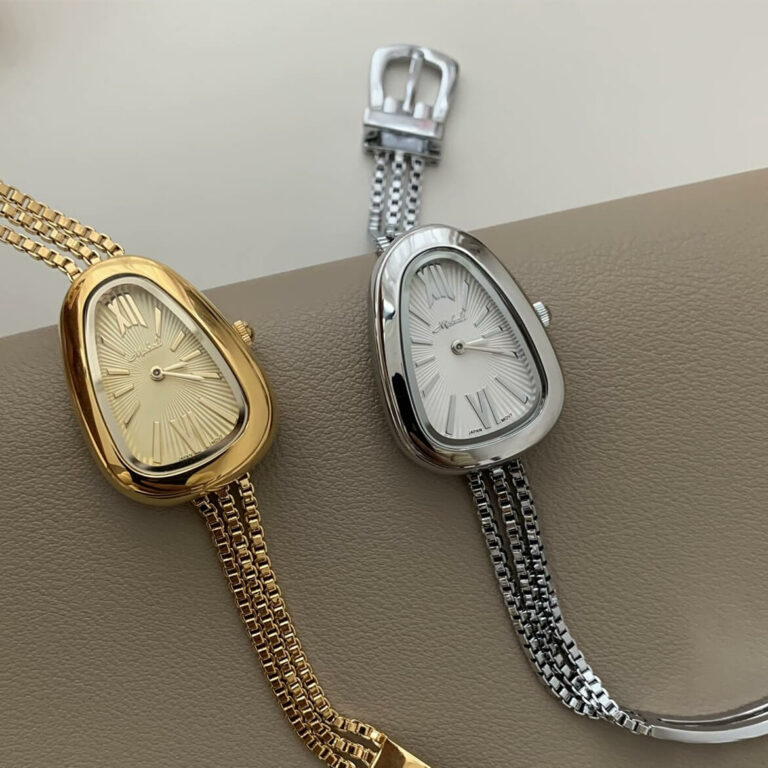 Classic Gold/Silver Snake Head Chain Watch for Women - WatchwithSun ...