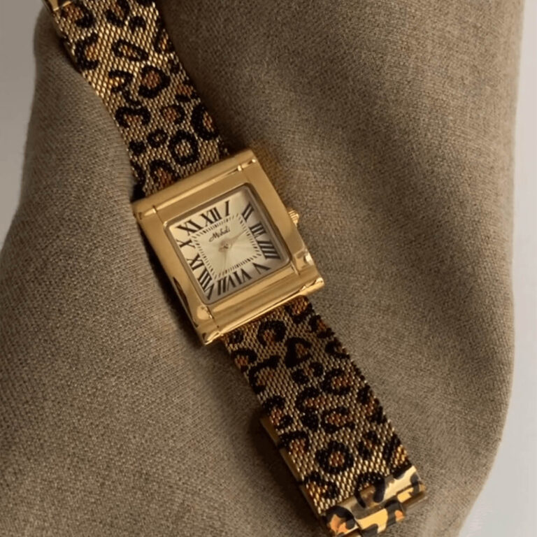 Dainty Gold Wild Leopard Print Square Women's Watch - WatchwithSun ...
