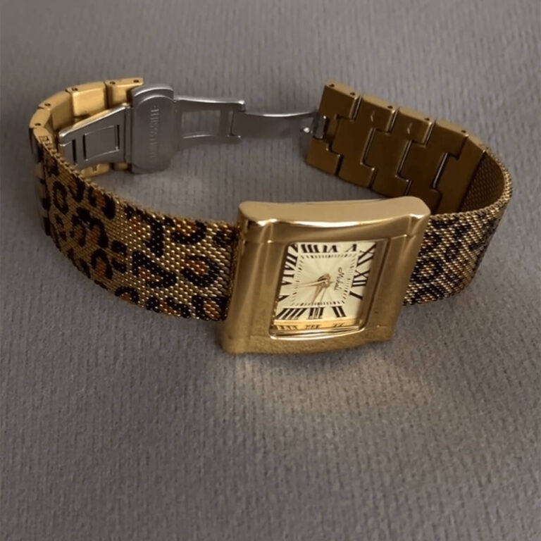 Dainty Gold Wild Leopard Print Square Women's Watch - WatchwithSun ...