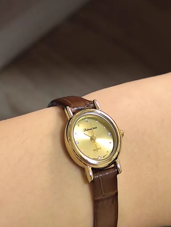 Minimalist Style Black/Brown Small Face Leather Watch - WatchwithSun ...