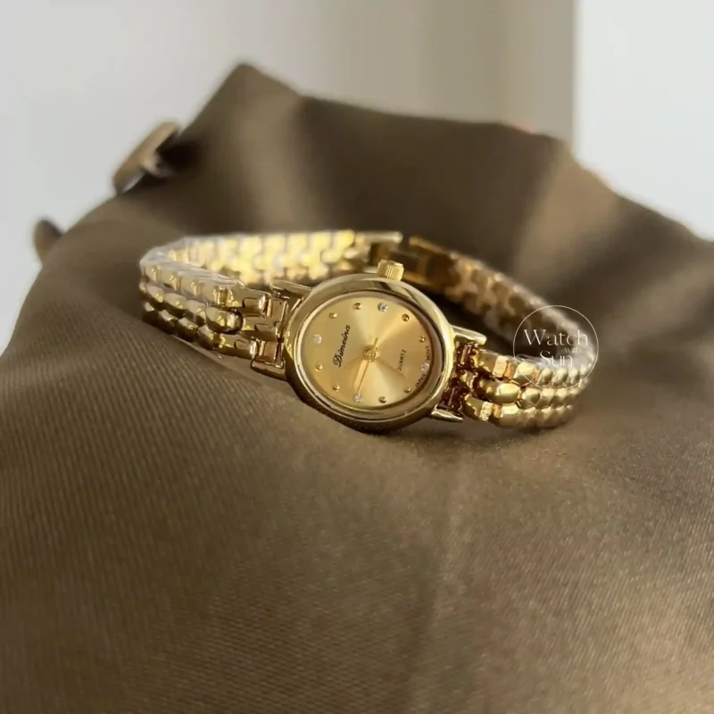 Dainty Gold Round Stainless Steel Small Face Watch - WatchwithSun ...