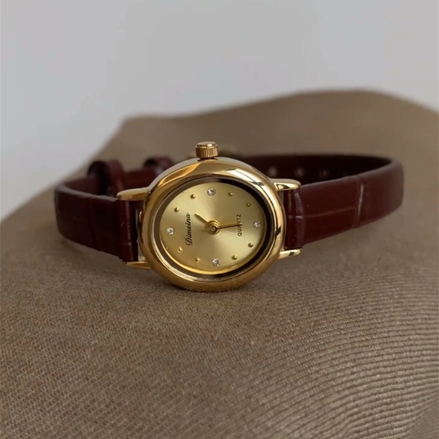 Minimalist Style Black/Brown Small Face Leather Watch - WatchwithSun ...