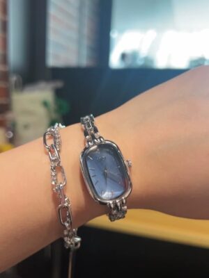 Dainty Silver-Blue Mother of Pearl Bracelet Ladies Watch - WatchwithSun ...