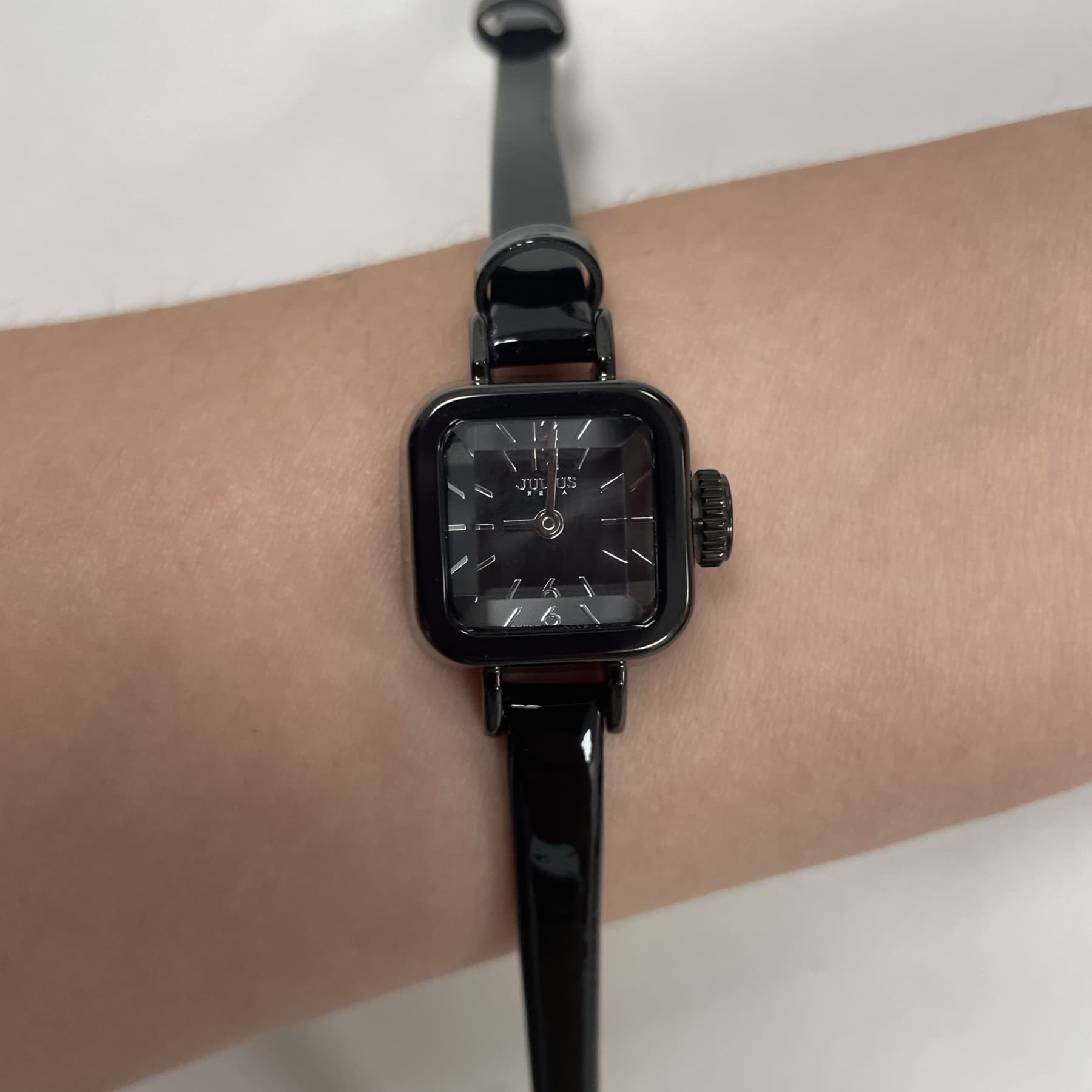 Classic Square Face Black Leather Watch - WatchwithSun-Dainty & Chic ...