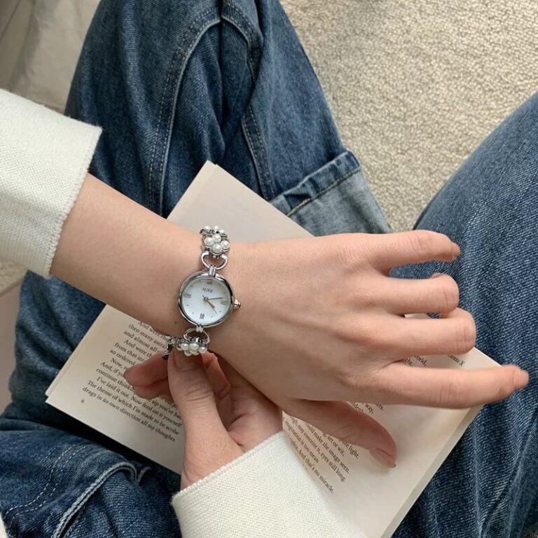 Round Face Chic Pearl Bracelet Watch - WatchwithSun-Dainty & Chic ...