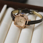 Classic Square Face Black Leather Watch - WatchwithSun-Dainty & Chic ...