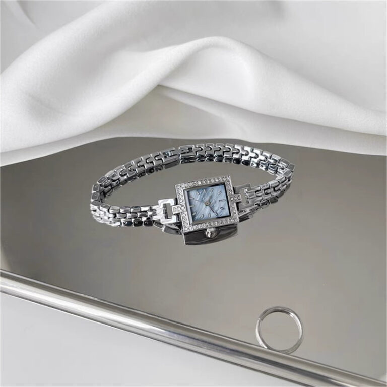 Dainty Silver Rectangle Face Stainless Steel Bracelet Watch ...