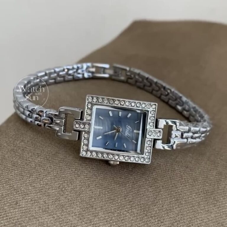 Dainty Silver Rectangle Face Stainless Steel Bracelet Watch ...