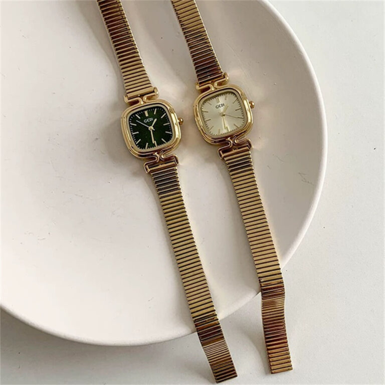 Square Face Dainty Golden Bracelet Watch - Chic Watches with Affordable ...