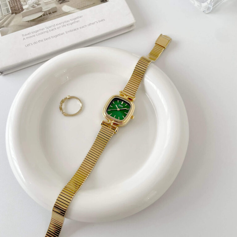 Square Face Dainty Golden Bracelet Watch - Chic Watches with Affordable ...