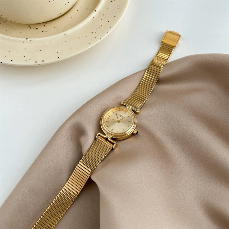 Dainty Round Face Golden Bracelet Watch - WatchwithSun-Dainty & Chic ...