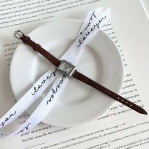 Classic Square Face Brown/Black Leather Watch - WatchwithSun-Dainty ...