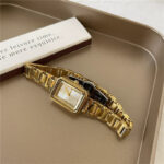Minimalist Style Square Face Golden Bracelet Watch - Chic Watches with ...