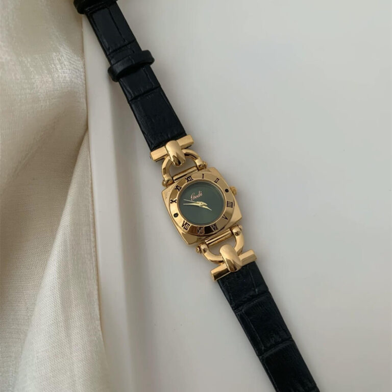 Chic Style Black/Brown Round Samll Face Leather Watch - WatchwithSun ...