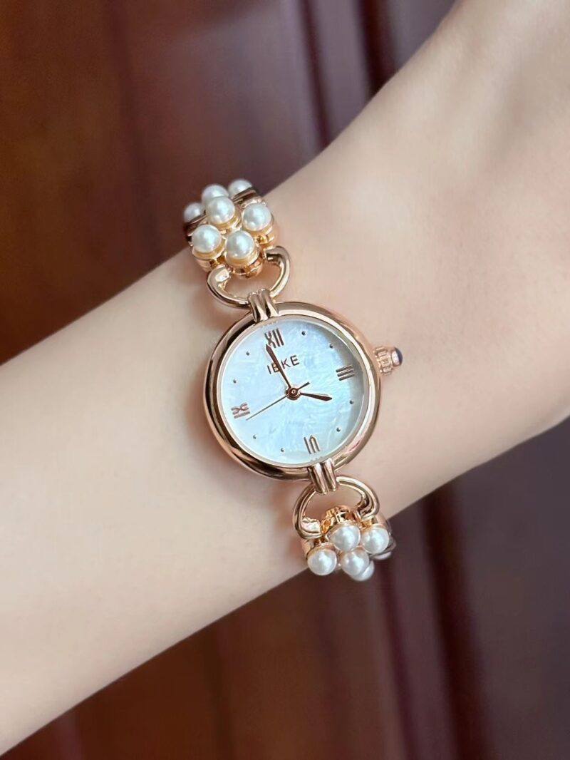 Round Face Chic Pearl Bracelet Watch - WatchwithSun-Dainty & Chic ...