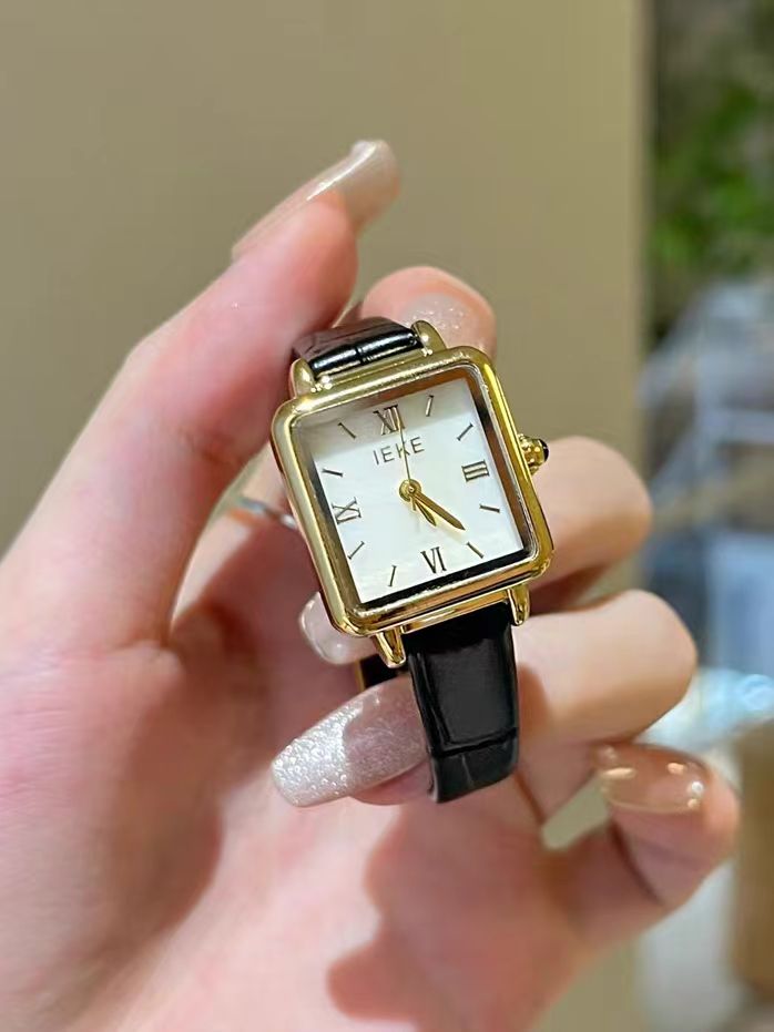 Chic Style Square Face Brown Leather Watch - WatchwithSun-Dainty & Chic ...