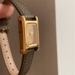 Square Face Black/Grey Leather Gold Watch - WatchwithSun-Dainty & Chic Watches for Women