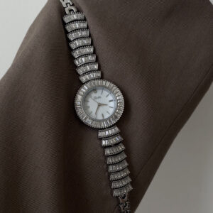 Dainty Rhinestones Silver Round Bracelet Ladies Watch - WatchwithSun ...