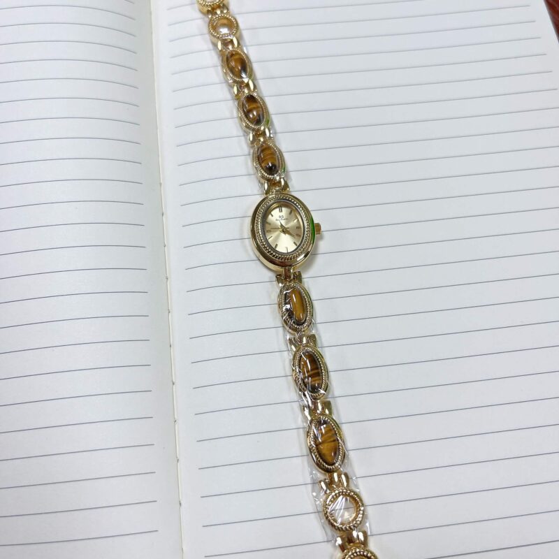 Vintage Natural Tiger's Eye Stone Bracelet Watch - WatchwithSun-Dainty ...