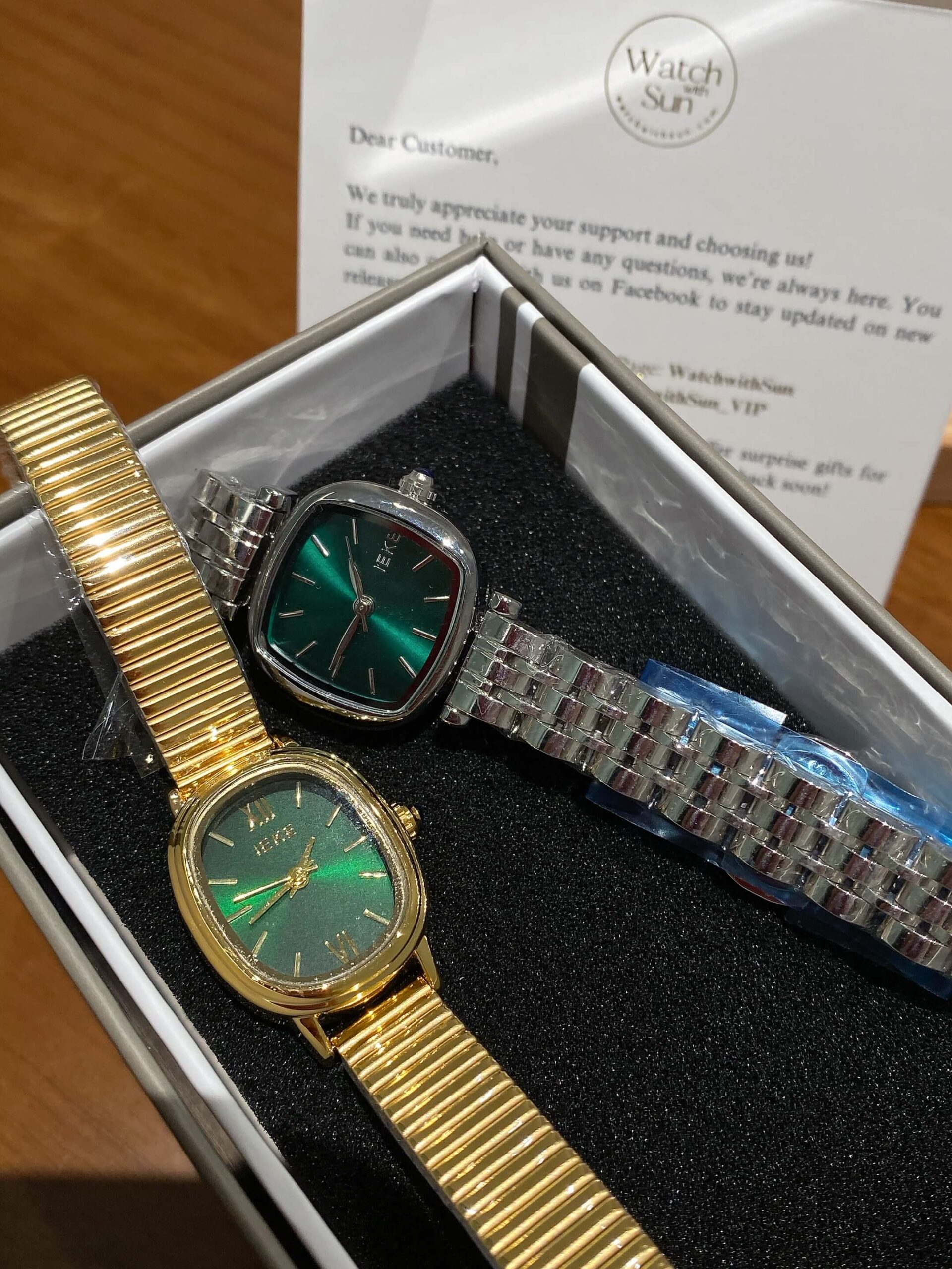 Vintage Gold/Silver Square Face Bracelet Watch - WatchwithSun-Dainty ...