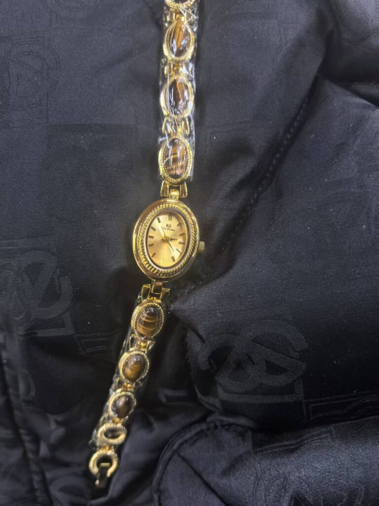 Vintage Natural Tiger's Eye Stone Bracelet Watch - WatchwithSun-Dainty ...