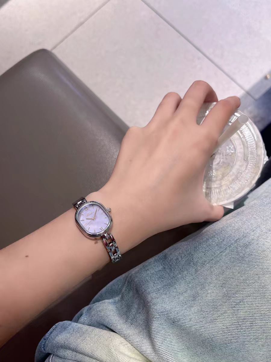 Chic Purple Mother of Pearl Face Bracelet Watch - WatchwithSun-Dainty ...