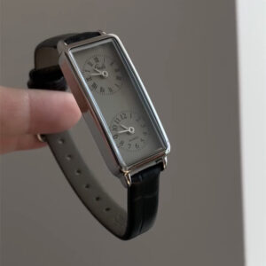 Vintage Style Black Leather Rectangle Face Watch - Chic Watches with ...