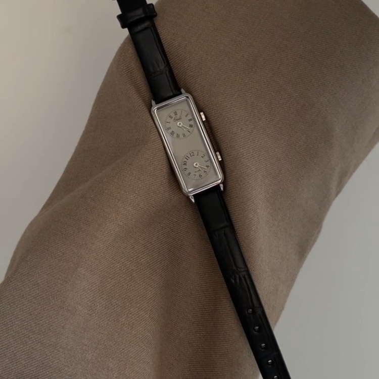 Vintage Style Black Leather Rectangle Face Watch - Chic Watches with ...