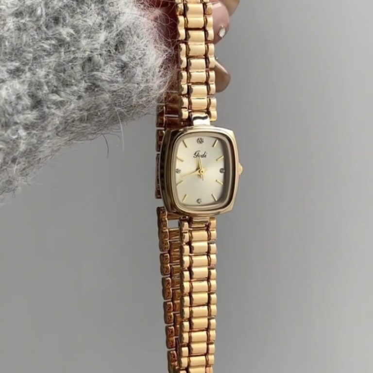 Classic Gold/Purple/Blue Small Square Women's Watch - WatchwithSun-Dainty & Chic Watches for Women