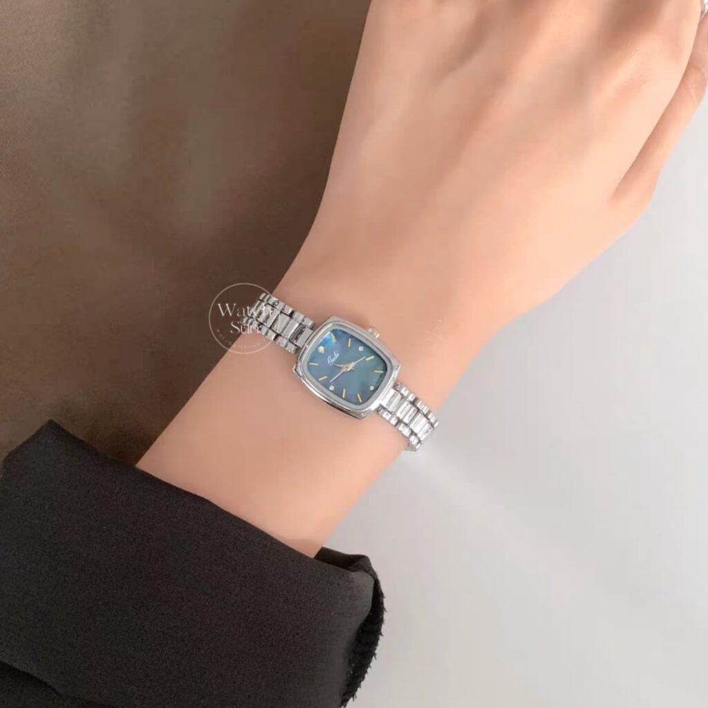 Classic Gold/Purple/Blue Small Square Women's Watch - WatchwithSun-Dainty & Chic Watches for Women