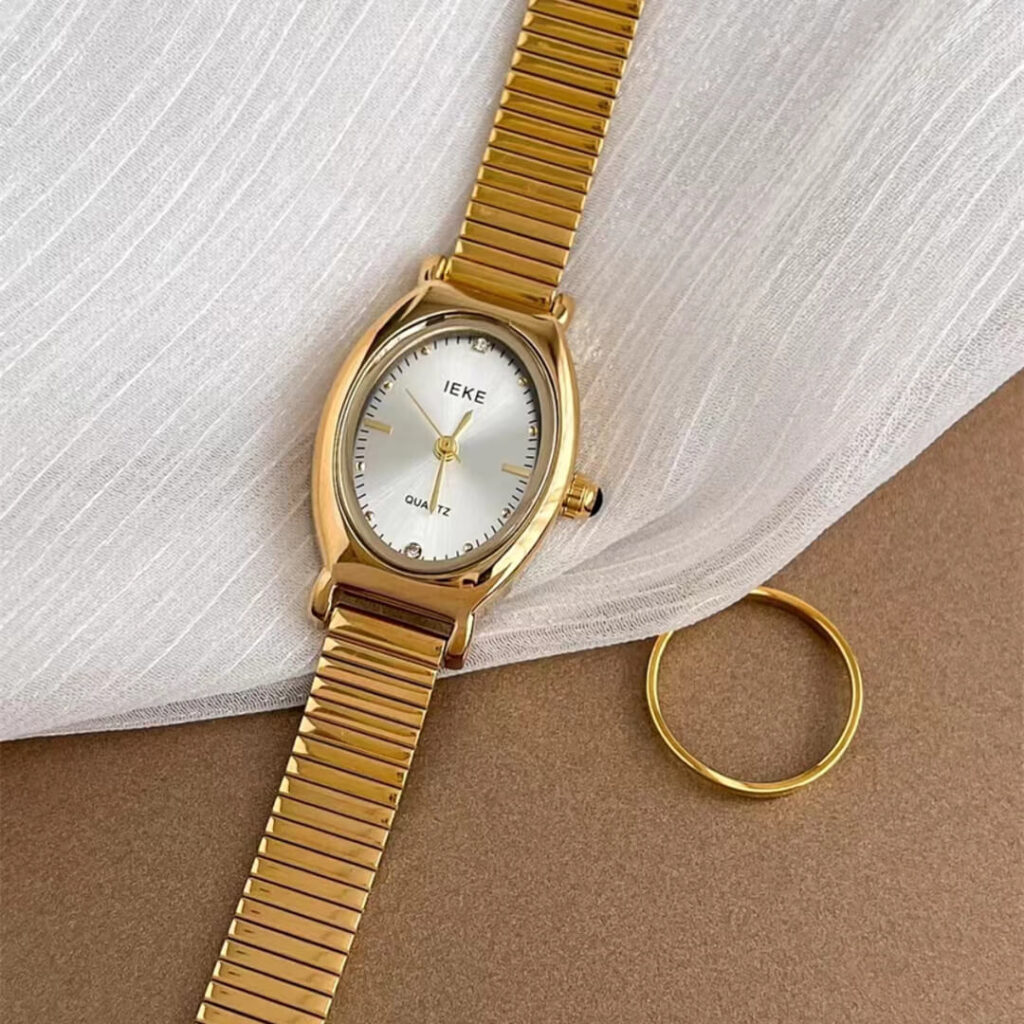 Vintage Style Rose Gold Oval Bracelet Ladies Watch - WatchwithSun ...