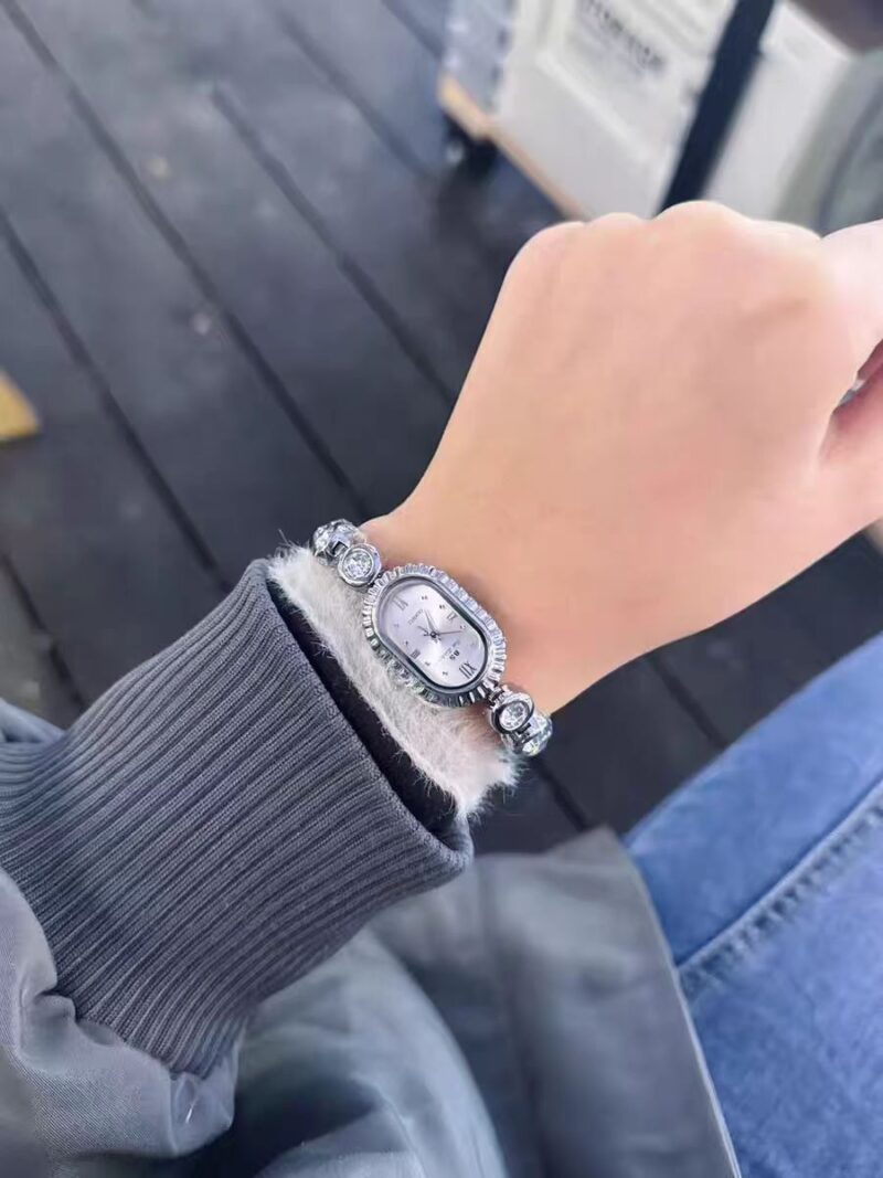 Chic Gold/Silver Round-Square Face Bracelet Watch - WatchwithSun-Dainty ...