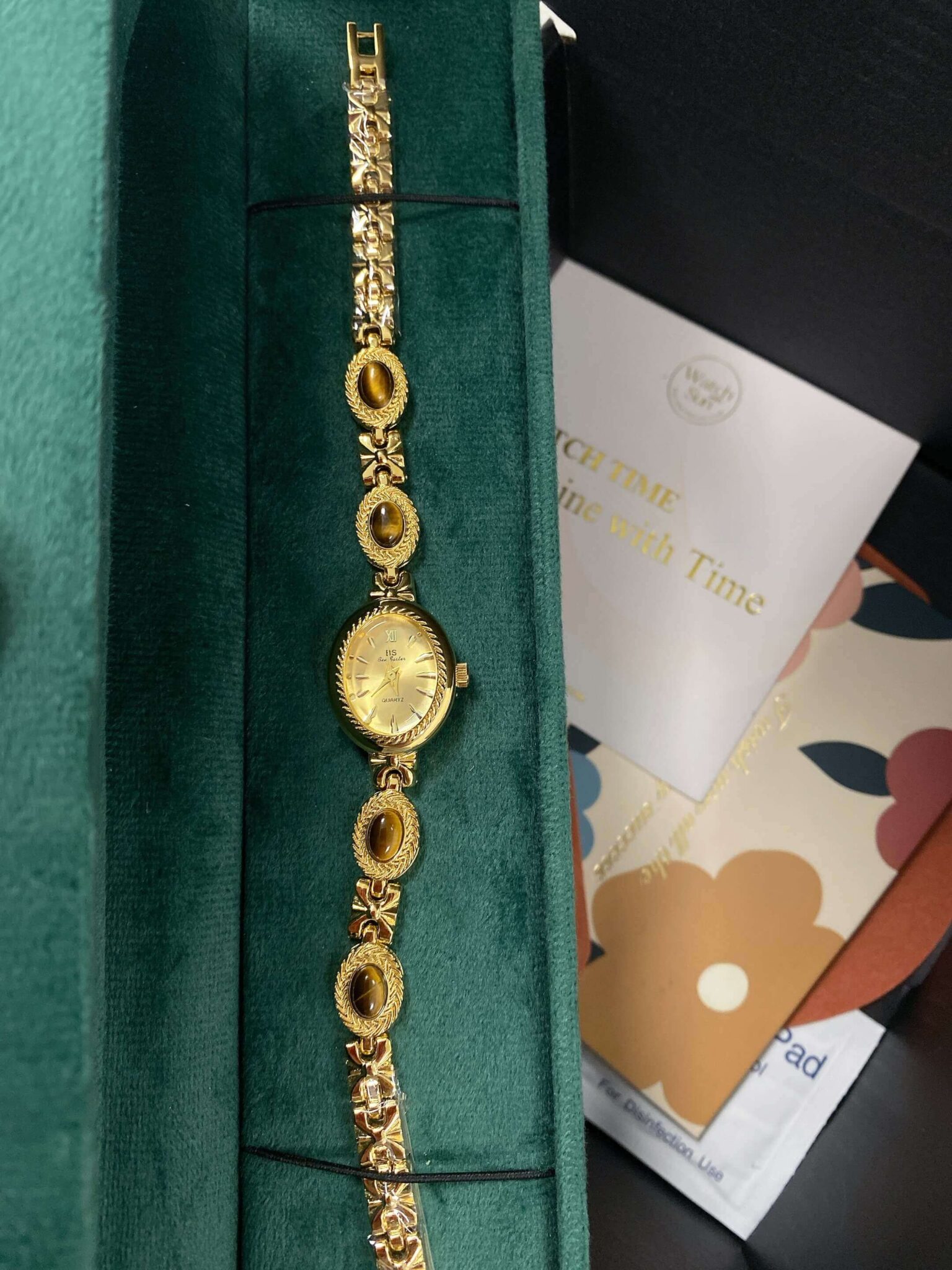 Vintage Natural Tiger's Eye Stone Bracelet Watch - WatchwithSun-Dainty ...