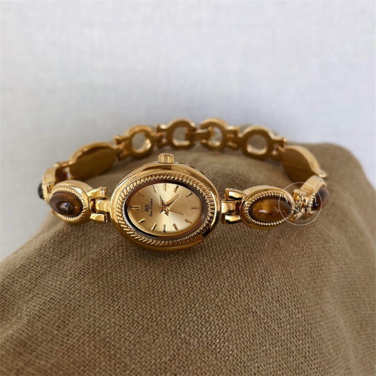 Womens Vintage Natural Tiger's Eye Stone Bracelet Watch - WatchwithSun ...