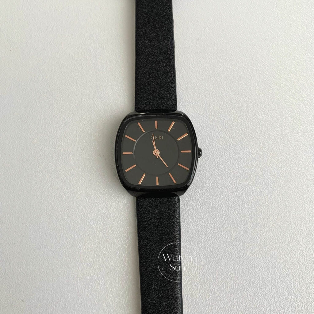 Minimalist Square Face Dark Brown/Black Leatehr Watch - WatchwithSun ...