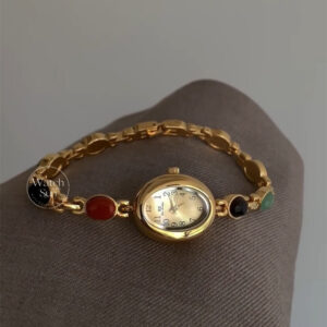 Vintage Style Colorful Nature Stone Bracelet Watch - WatchwithSun ...