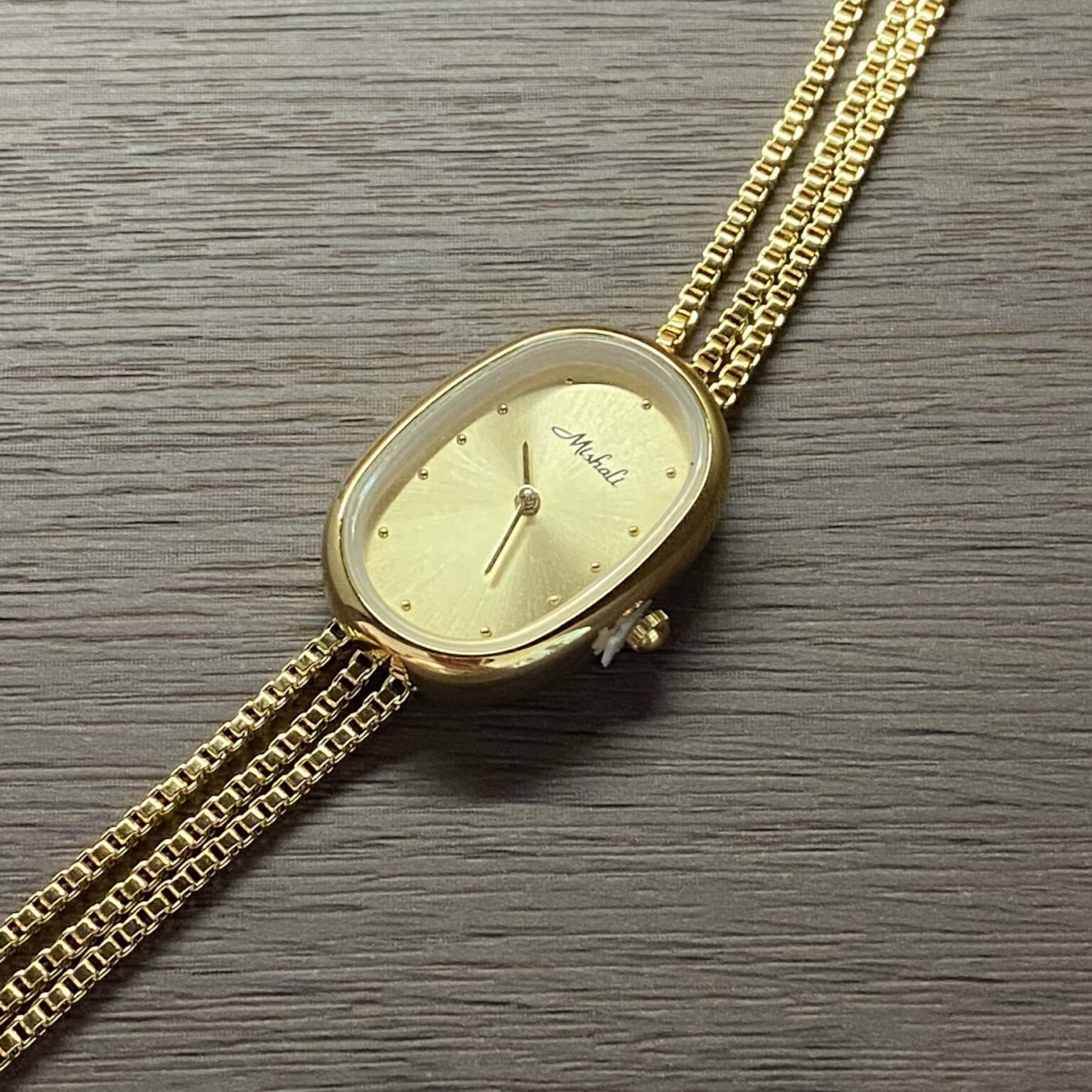 Minimalist Oval Big Face Thin Chain Bracelet Watch - WatchwithSun ...