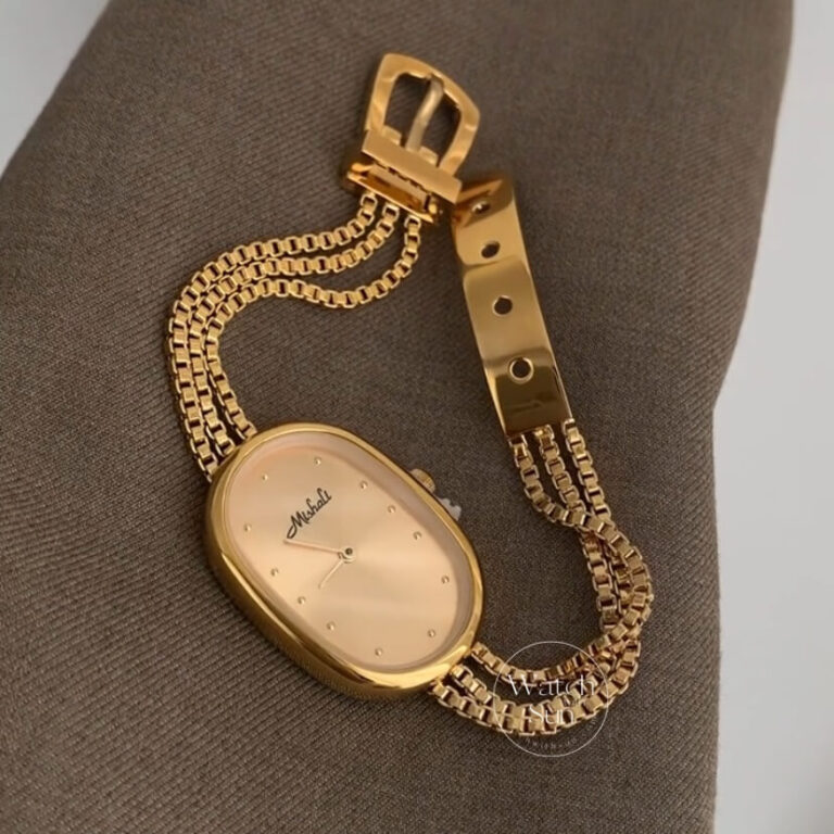 Minimalist Oval Big Face Thin Chain Bracelet Watch - WatchwithSun ...