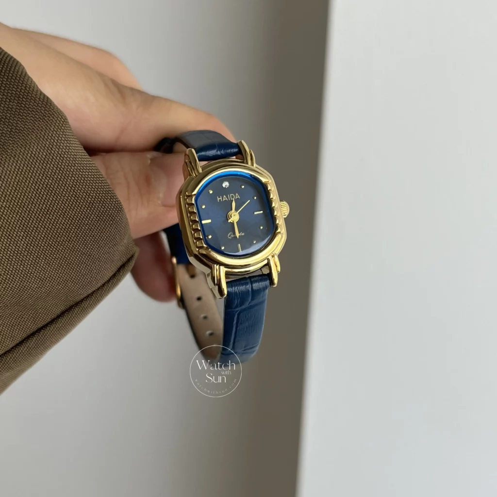 Small Ladies Watch Vintage Womens Blue Strap Watches - WatchwithSun ...
