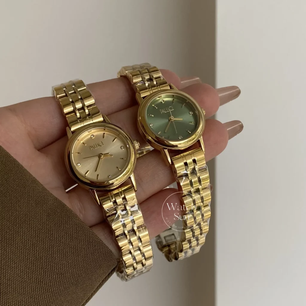 Women's Gold Watches Olive Green Dial Minimalist Ladies Watches - WatchwithSun-Dainty & Chic ...