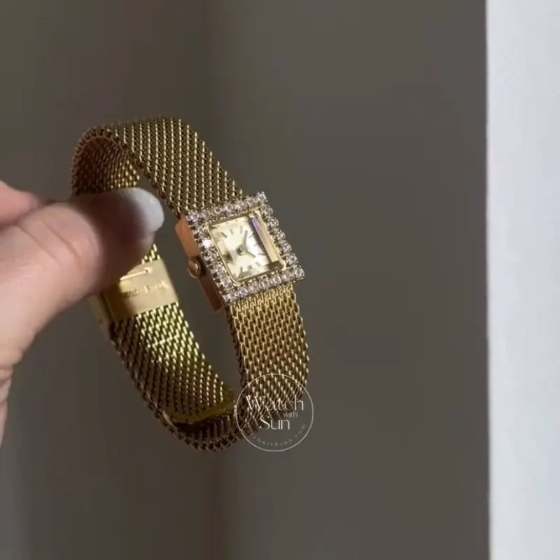 Vintage Small Face Ladies Gold Watch Square Watch for Women ...