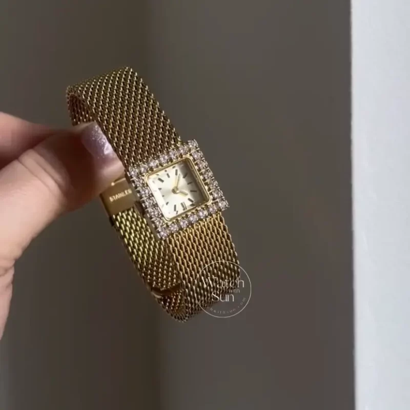 Vintage Small Face Ladies Gold Watch Square Watch for Women ...