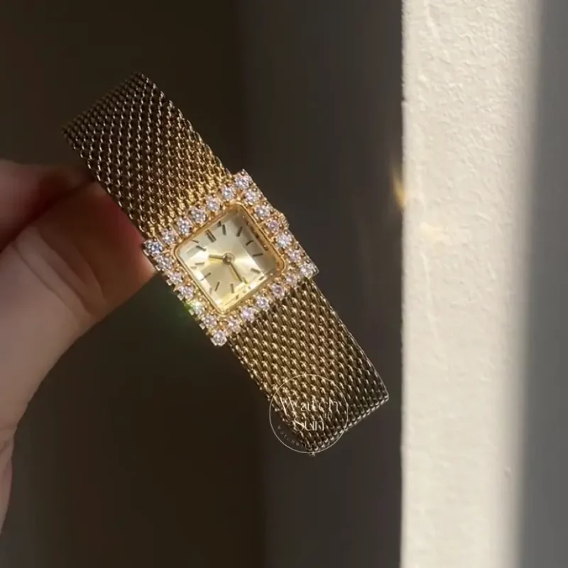 Vintage Small Face Ladies Gold Watch Square Watch for Women ...