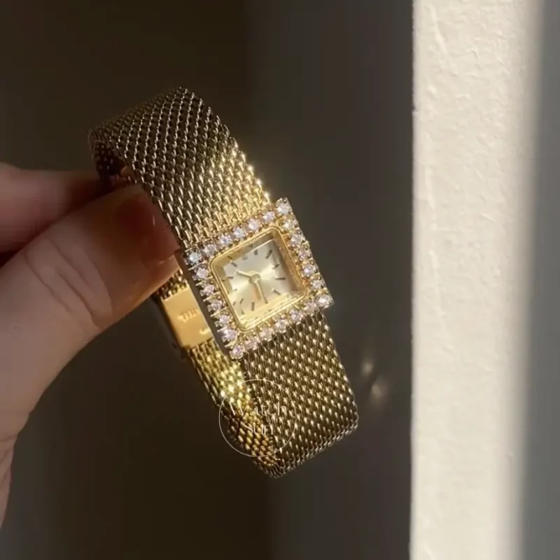 Vintage Small Face Ladies Gold Watch Square Watch for Women ...