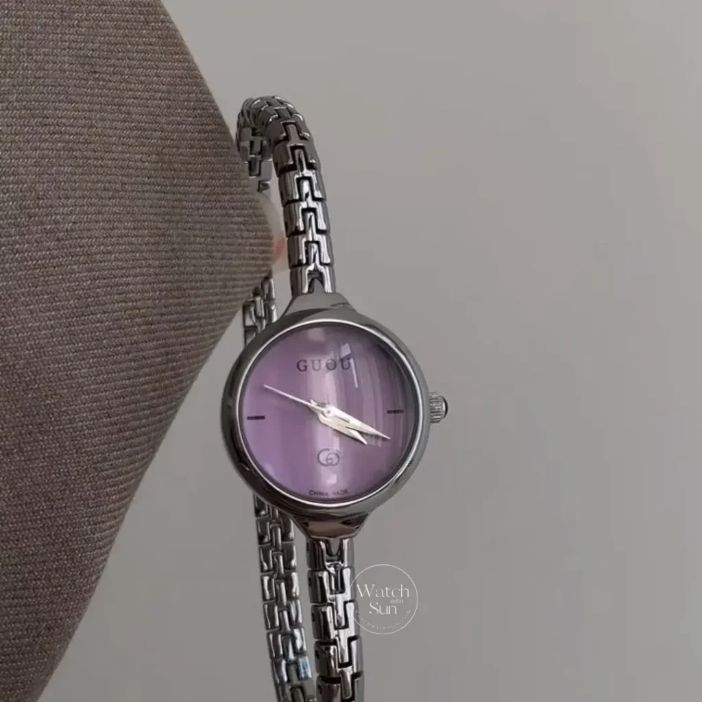 Chic Silver Round Face Ladies Watch Dainty Thin Bracelet Watch for ...